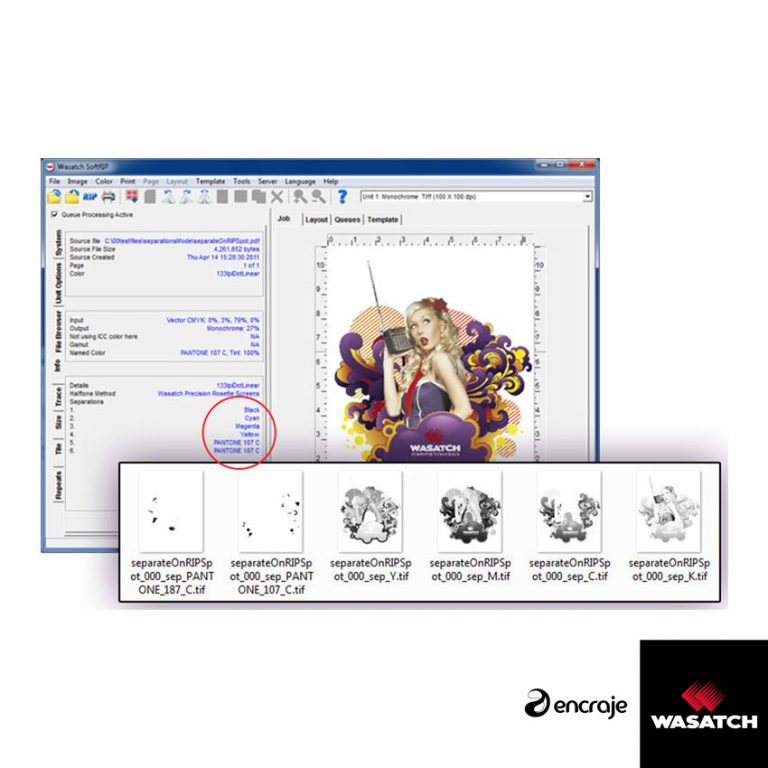 Wasatch SoftRIP SP - Logiciel RIP Séparation des couleurs