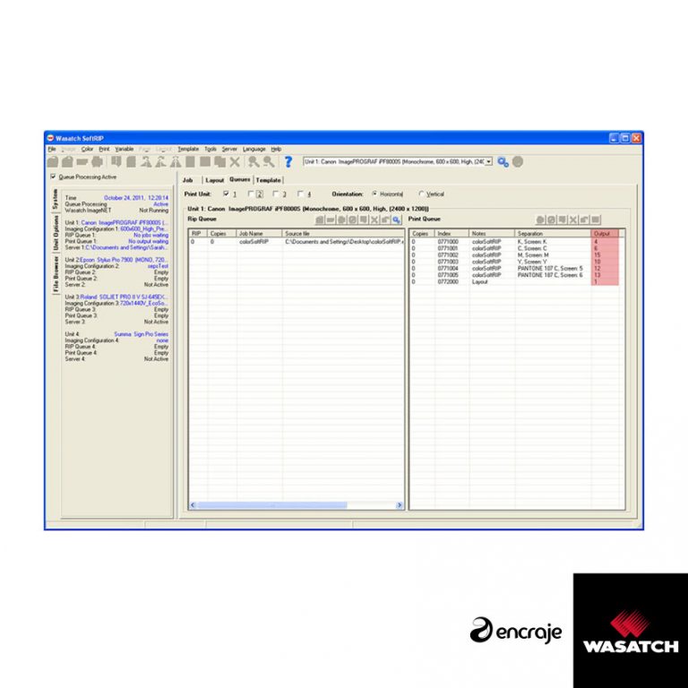 Wasatch SoftRIP SP - Logiciel RIP Séparation des couleurs